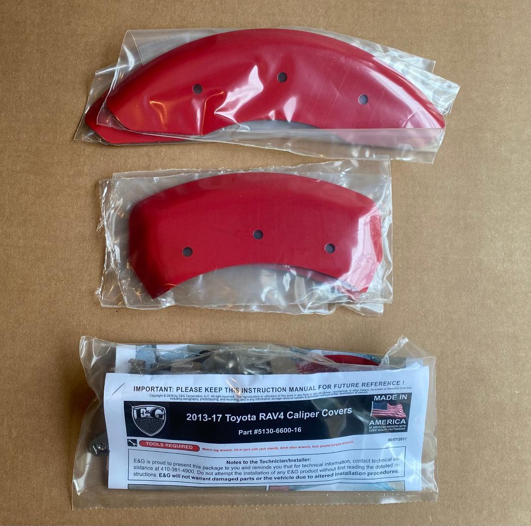 E&G CLASSICS ~ Toyota RAV4 2013- 2018 Front & Rear Brake Caliper Covers ...