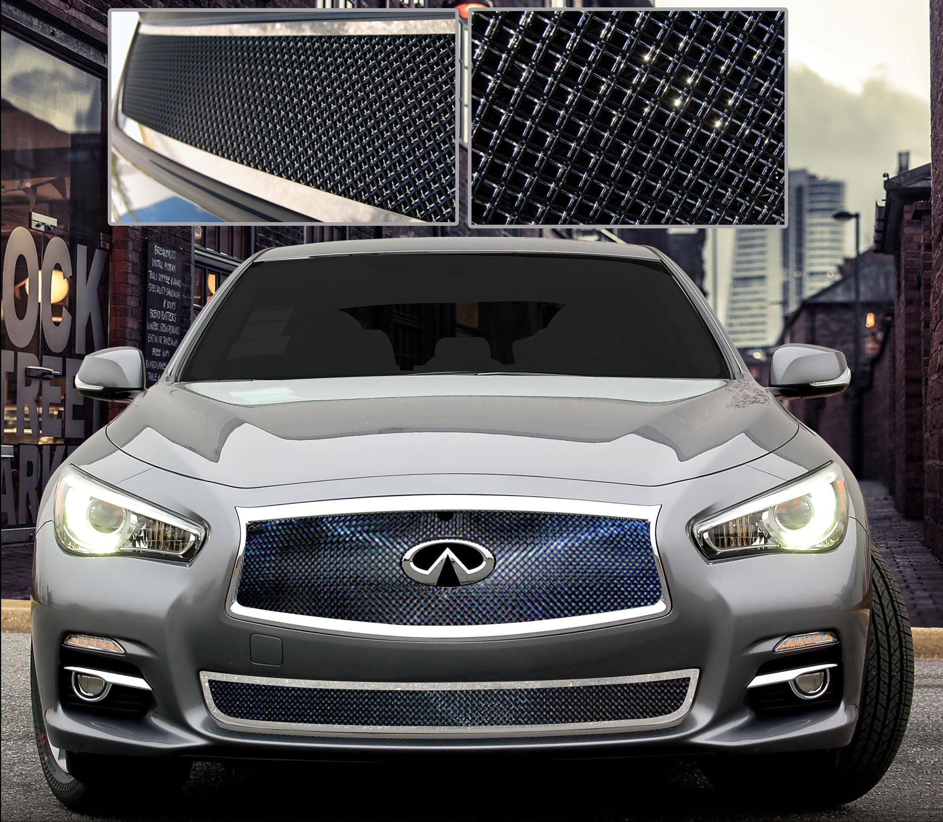 E&G CLASSICS ~ 2014 - 2017 Infiniti Q50 All Chrome and Chrome w/Black ...