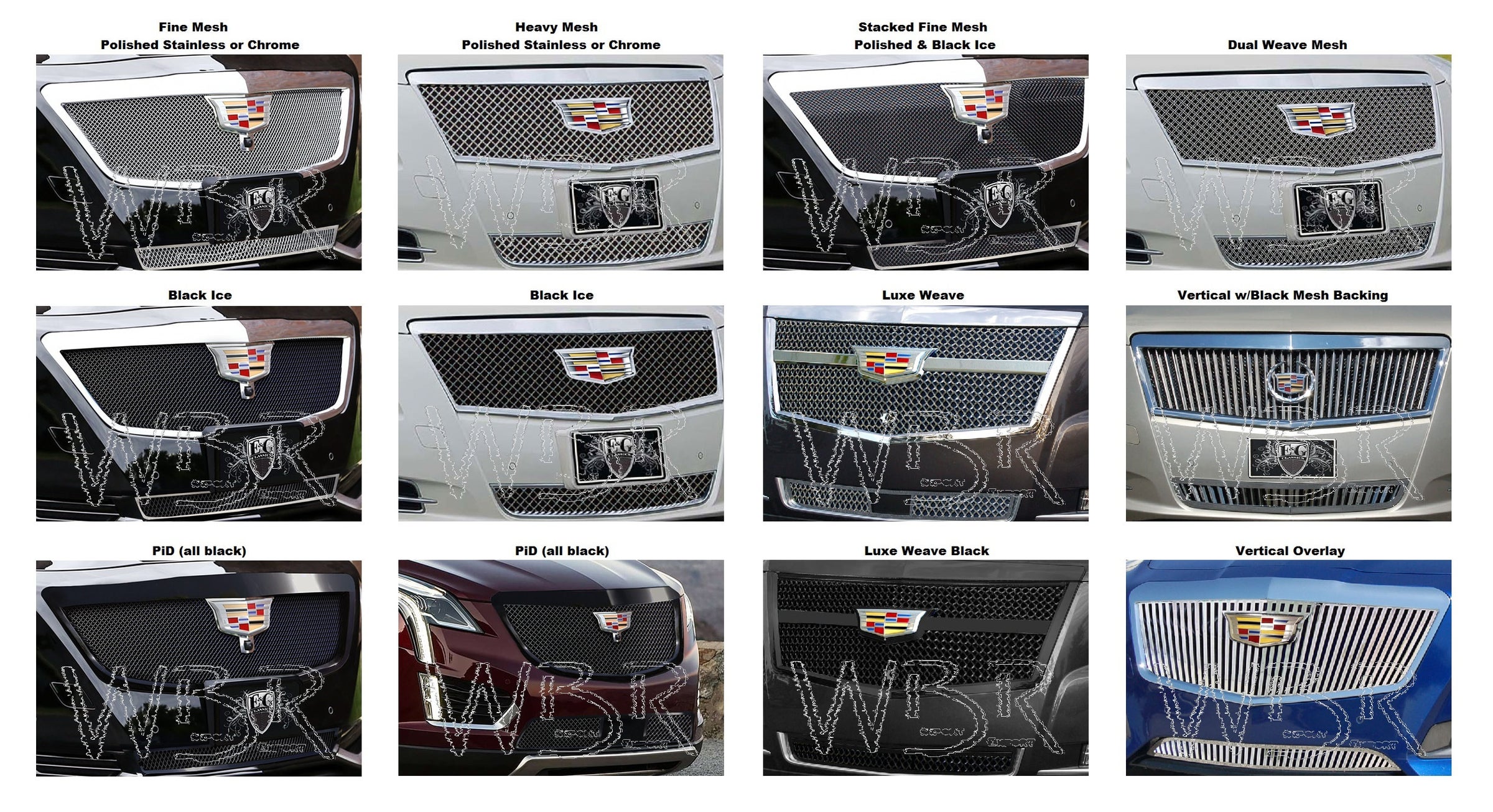 E&G CLASSICS ~ Classic Fine Mesh Style Grilles 2017 - 2019 Cadillac XT5 ...